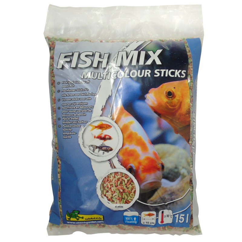 Fish Mix multicolor Ubbink aliments poisson Sticks 15 litres