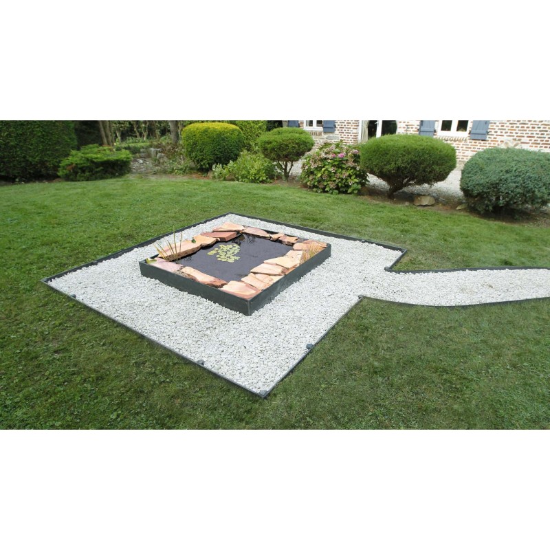 Bordure de jardin droite à latte en PE-PP recyclé surface lisse haut 14 ...